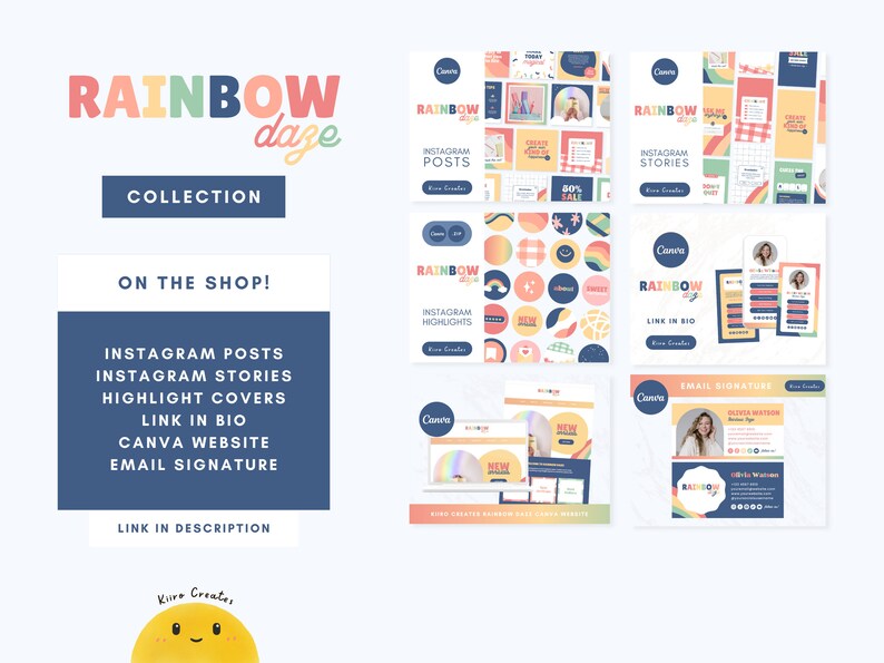 Colorful Email Signature Template Canva - Happy Bright Branding ...