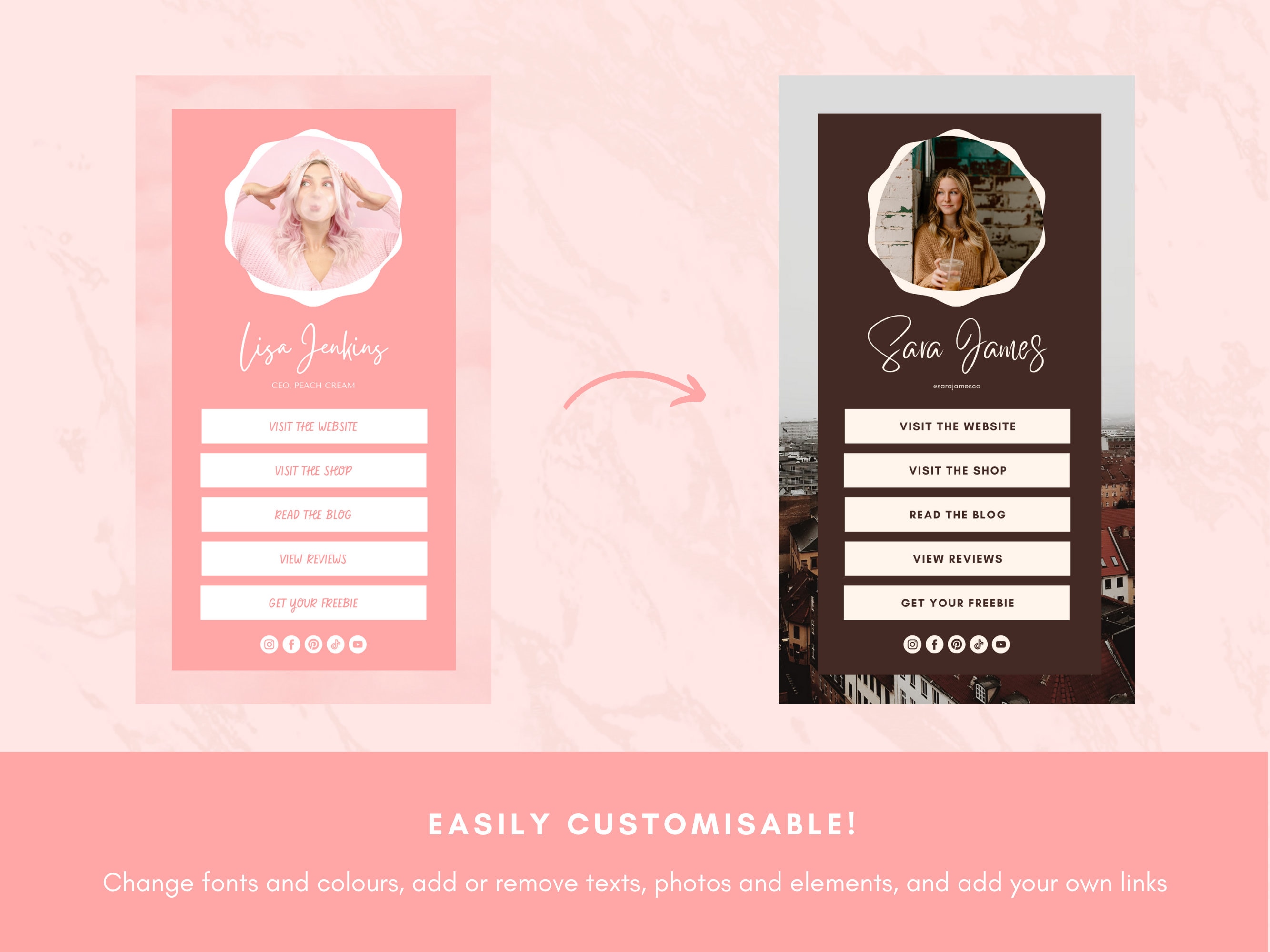 Link in Bio Template Canva - Linktree Canva Template - Instagram ...