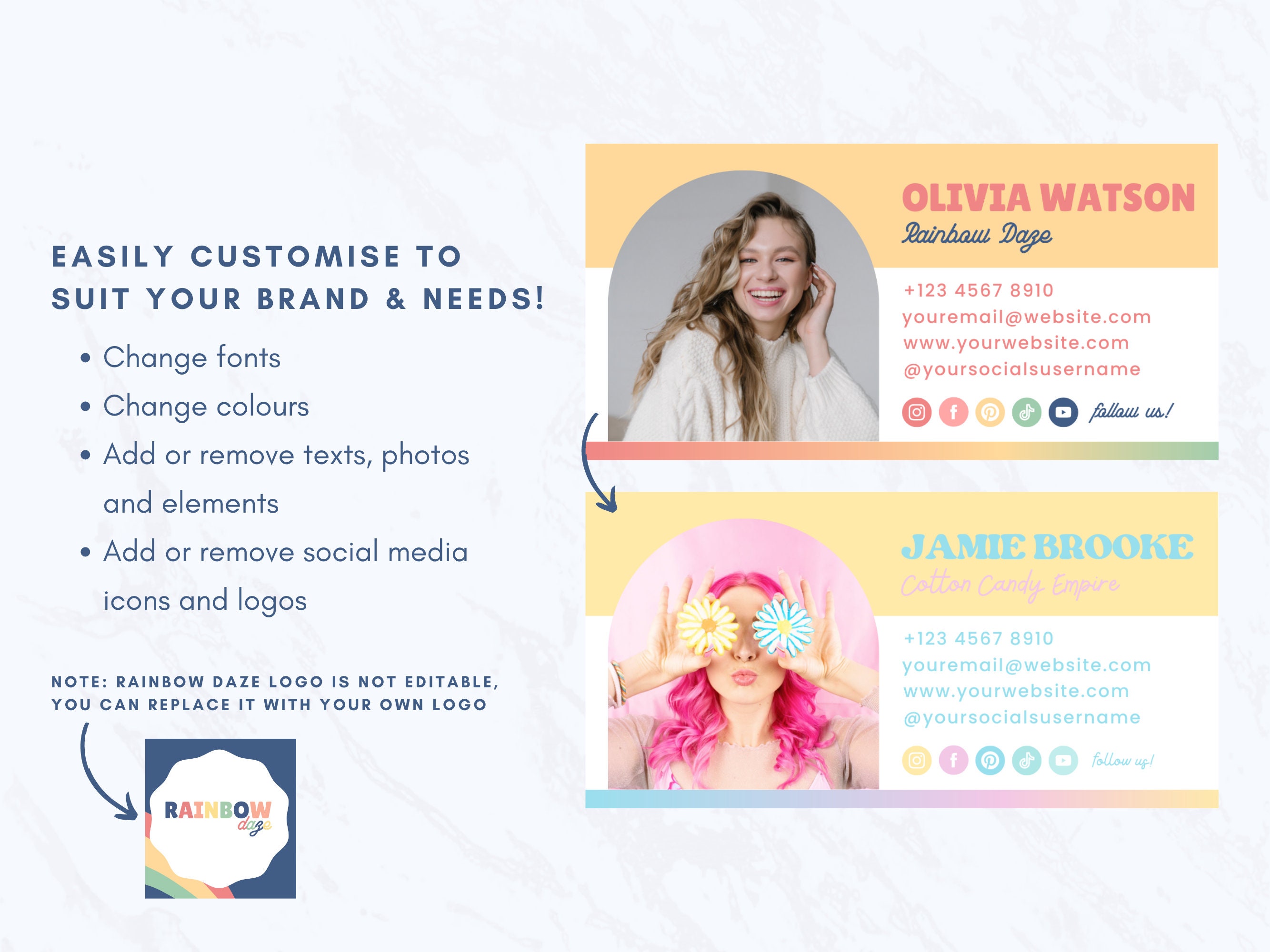 Colorful Email Signature Template Canva - Happy Bright Branding ...