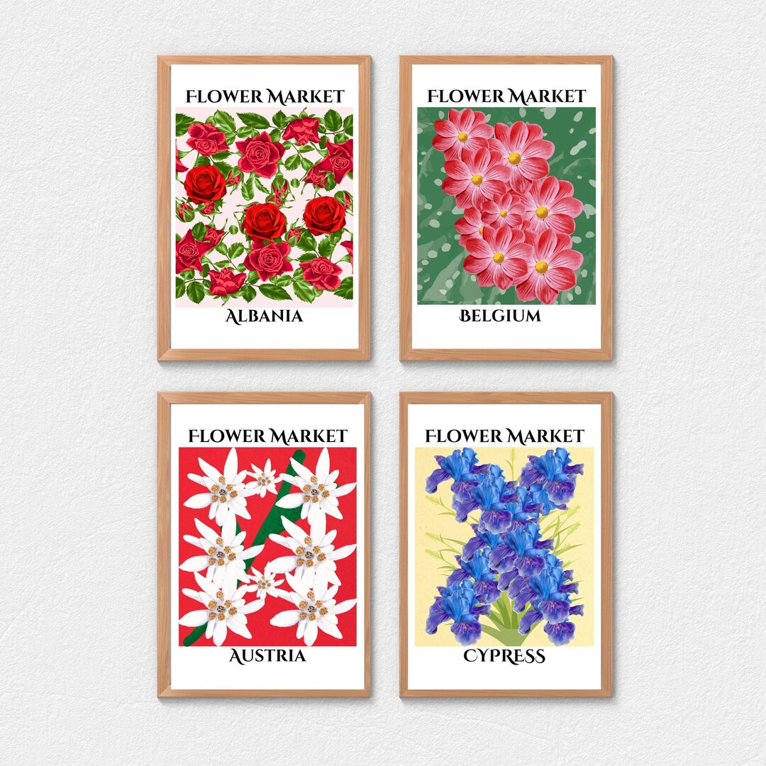 Printable Flower Market Wall Art Botanical Digital Prints New Home Gift ...
