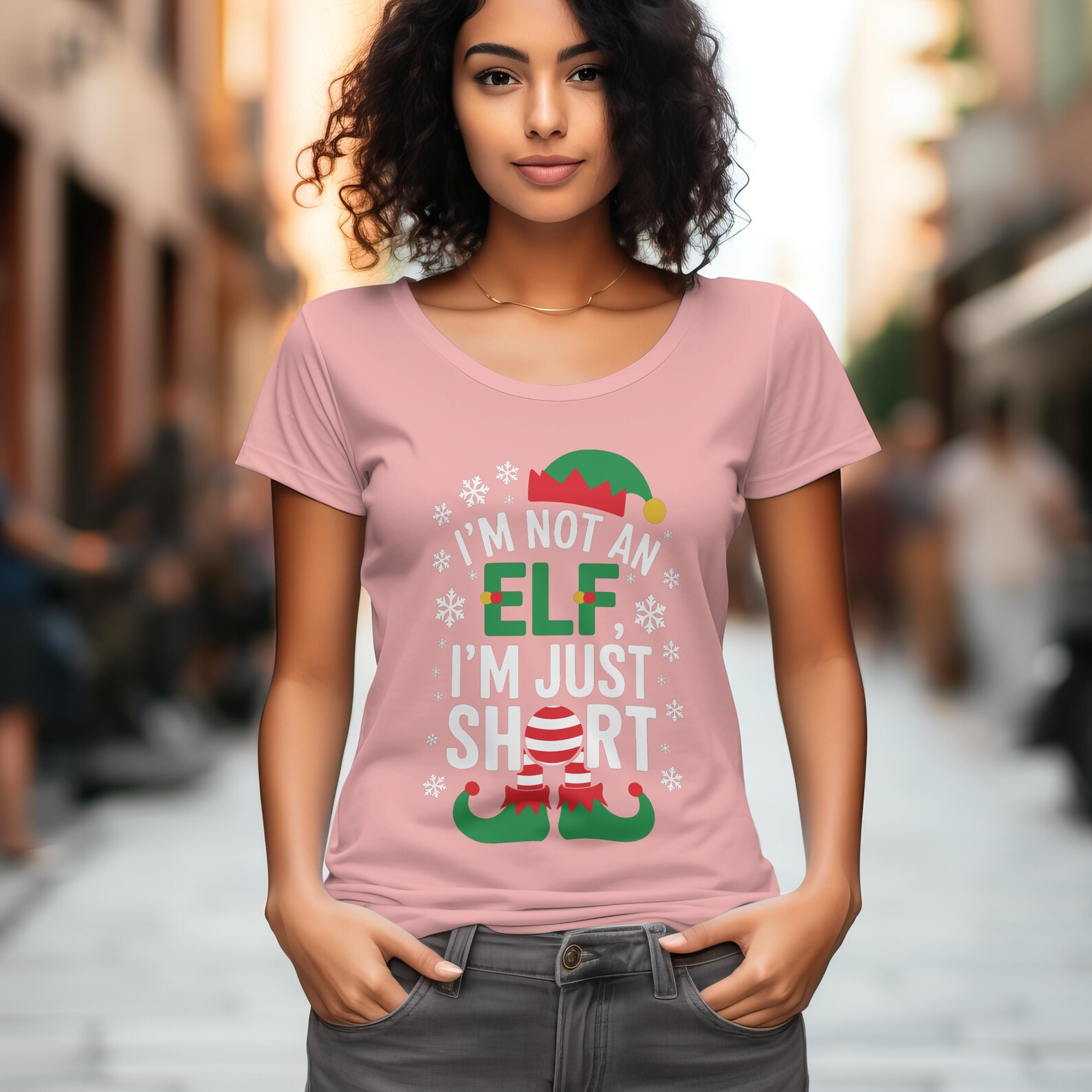I'm Not an Elf I'm Just Short Merry Christmas Elf Xmas Funny T-shirt ...