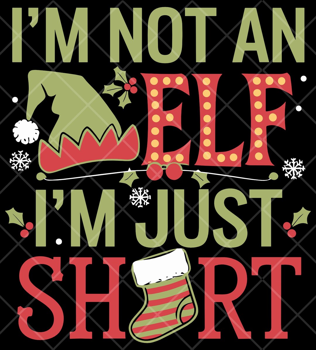 I'm Not an Elf I'm Just Short Merry Christmas Elf Xmas Funny T-shirt ...