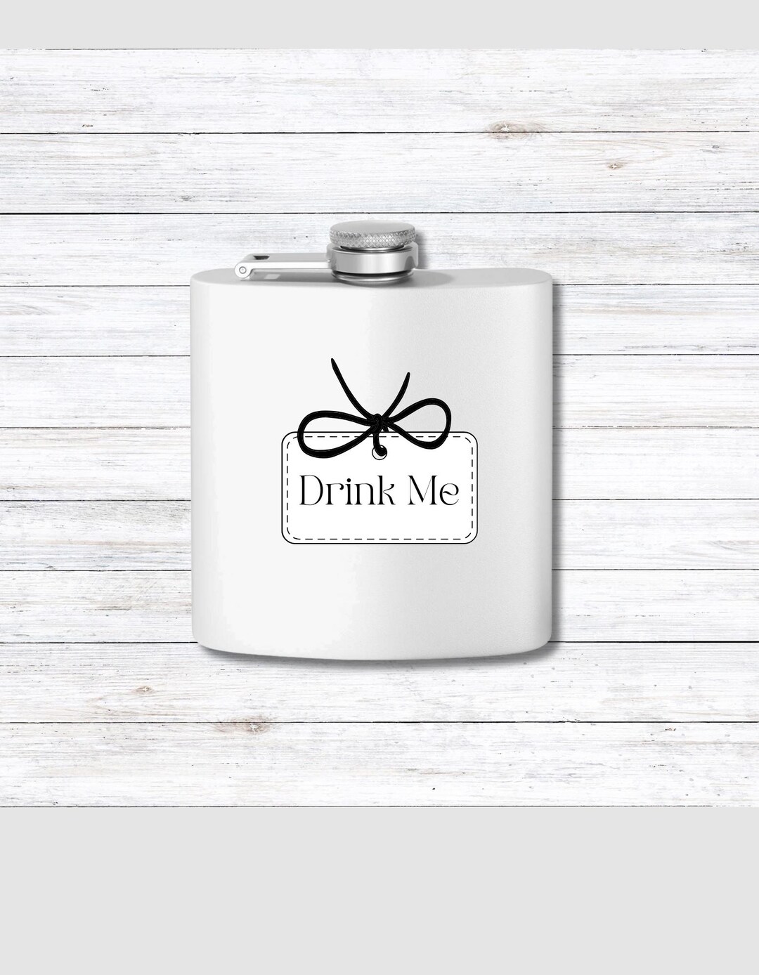 Alice in Wonderland Bunny Stainless Steel Flask, 6oz Drink Me, Novelty ...