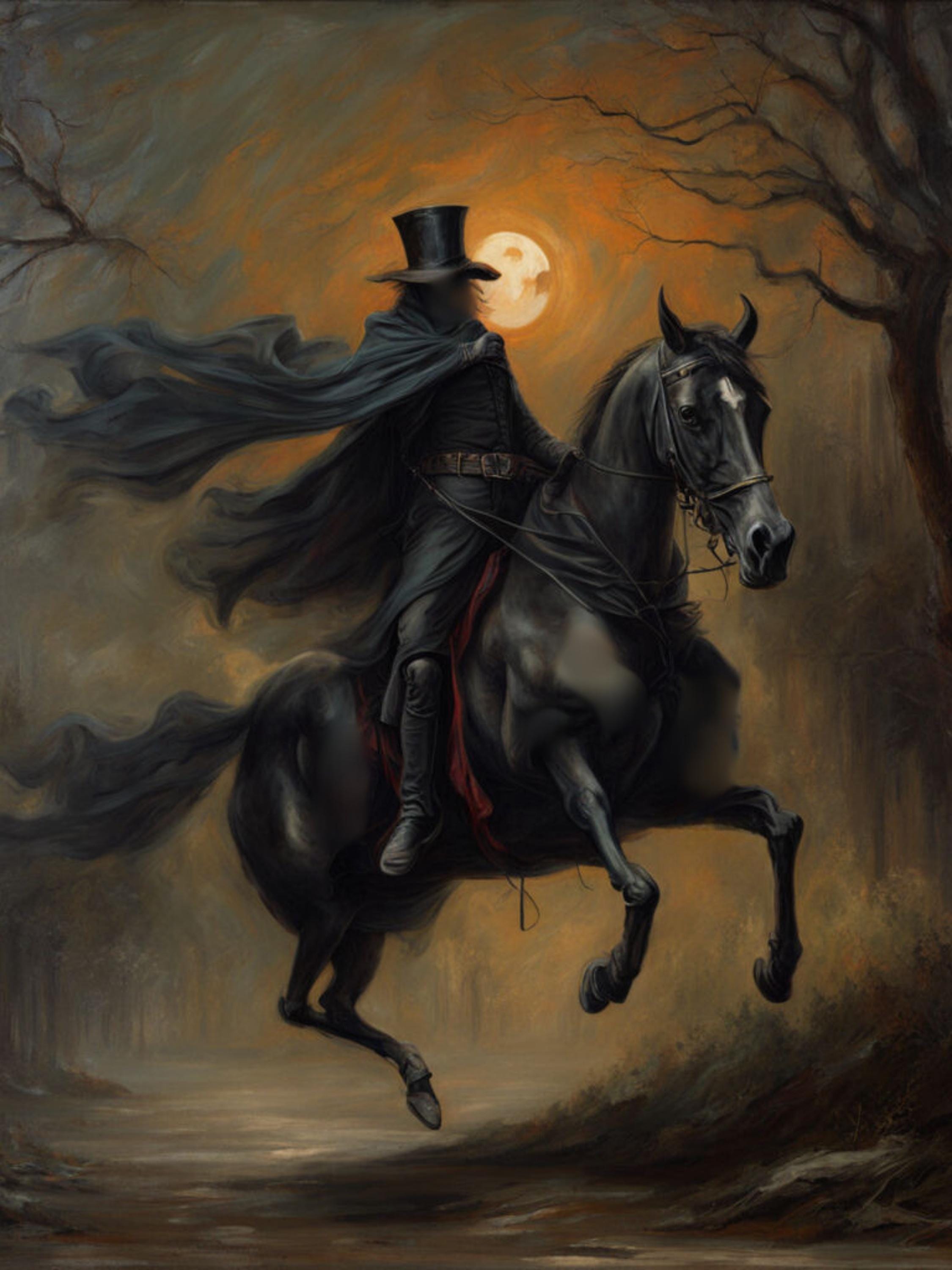 Gothic Halloween Home Decor | Headless Horseman | Spooky Wall Art - Etsy