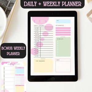 Digital and Printable, INSTANT DOWNLOAD, Daily and Weekly Planner ...