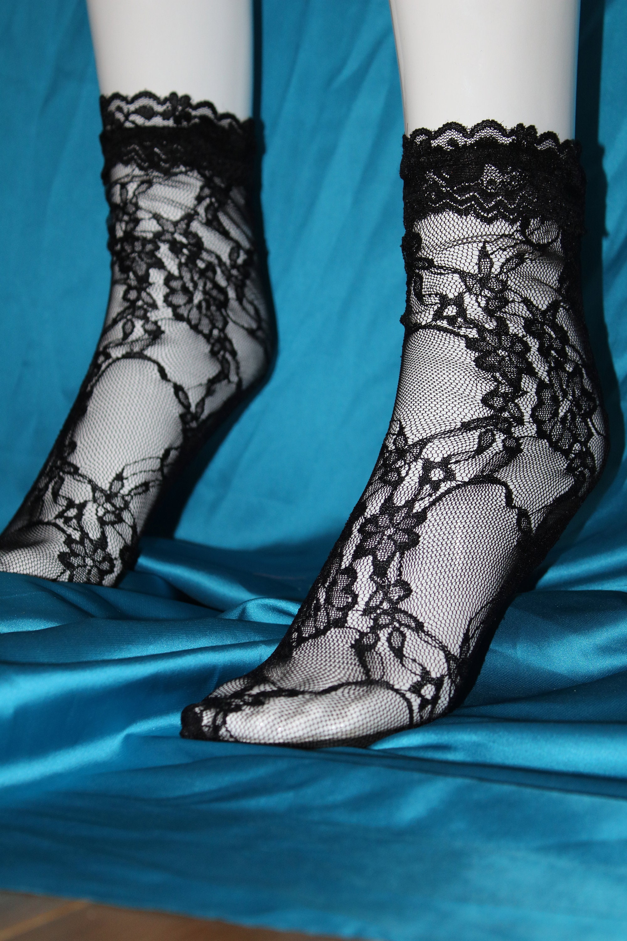 Black Lace Socks/knee Socks - Etsy