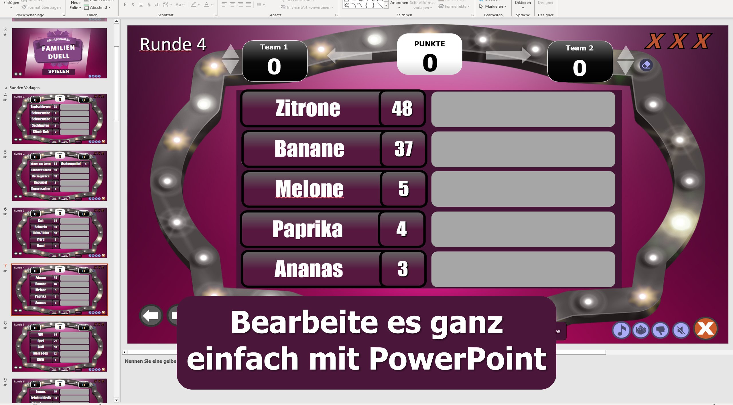Familien Duell Spiel deutsch | anpassbares Partyspiel für Familie und ...