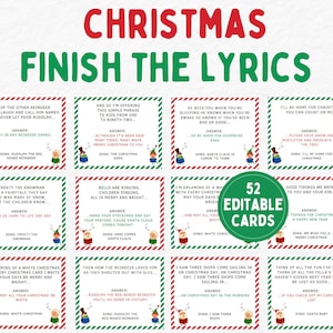 Christmas Carol Finish the Lyric Game, Family Christmas Party Games ...