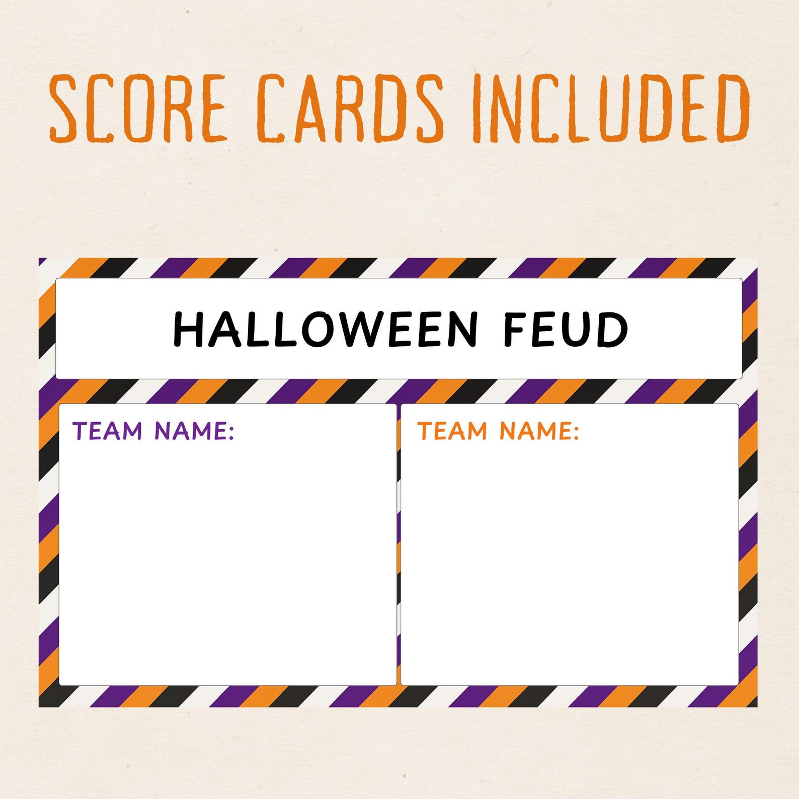 Halloween Friendly Feud Game - Fun Family Feud Trivia - Printable ...