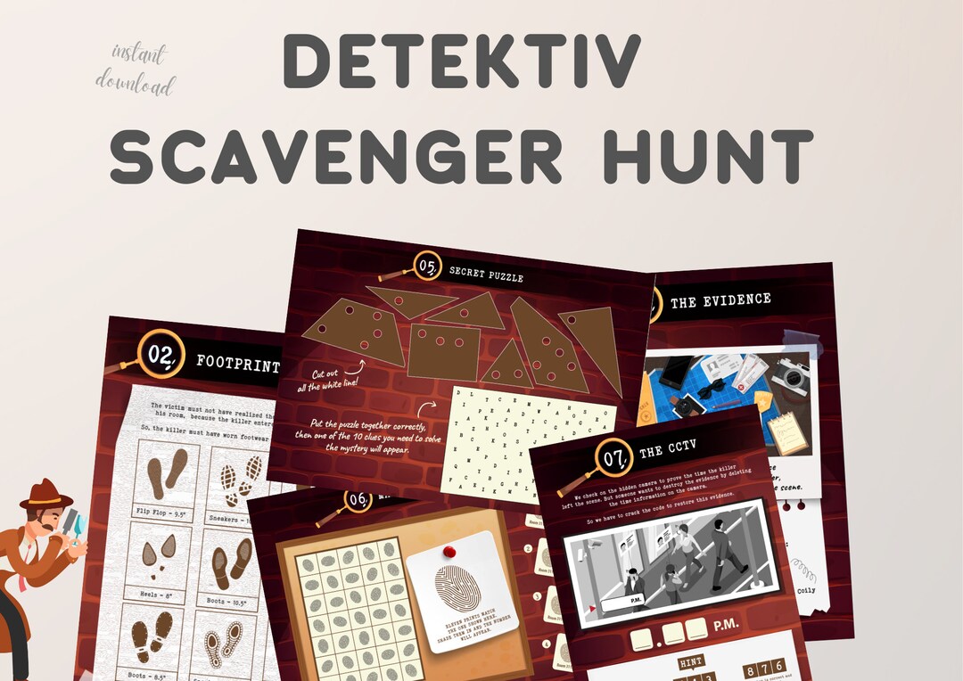 Detective Escape Room Game, Printable Puzzle, Escape Room Game Family ...
