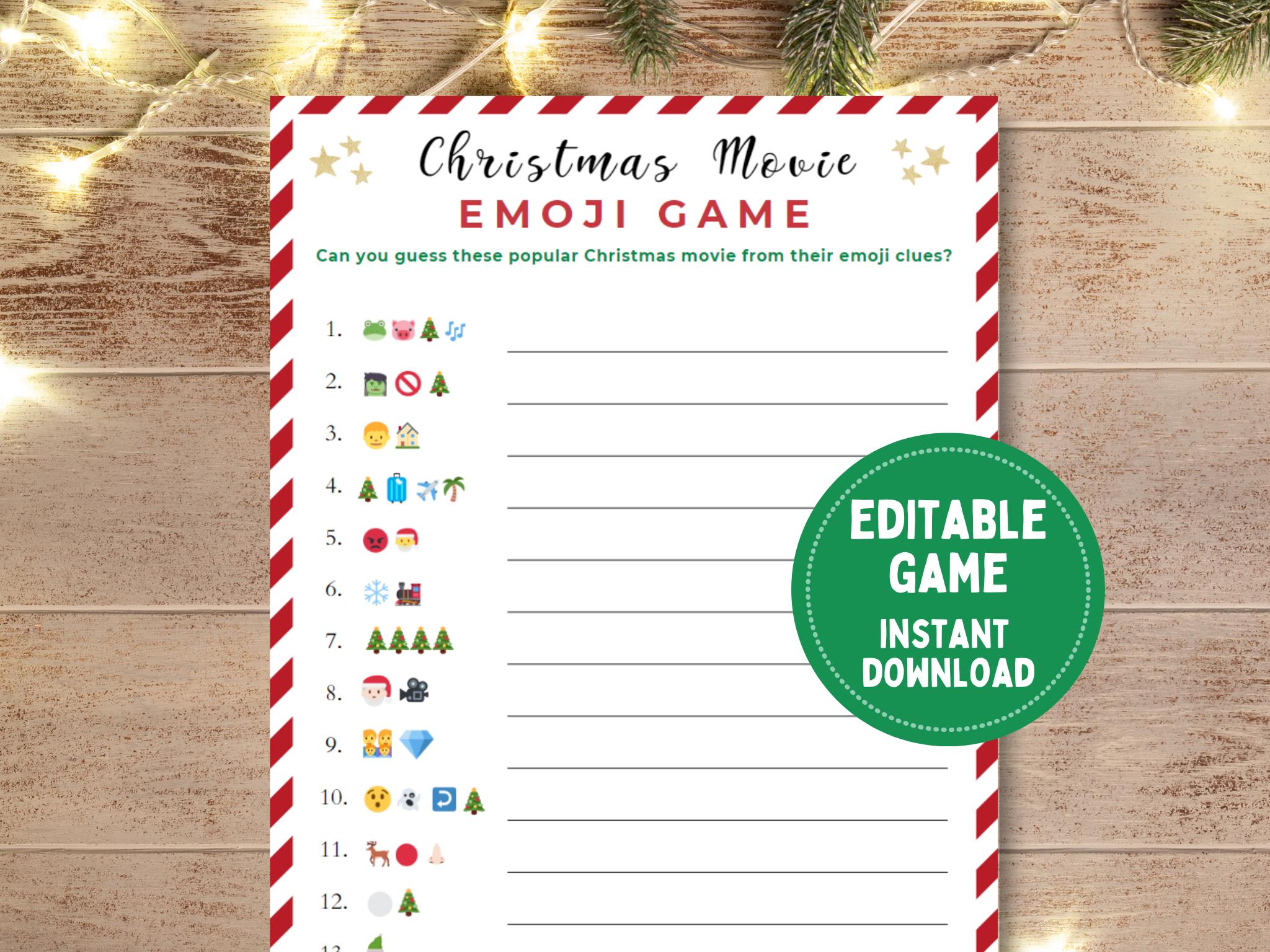 Christmas Movie Emoji Game, Christmas Party Game, Christmas Family ...