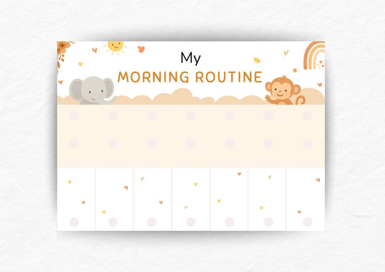 Printable Morning and Evening Routine Chart for Kids, Visual Schedule ...