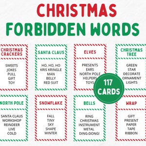 Christmas Taboo Game, Printable Holiday Game, Family Christmas Party ...