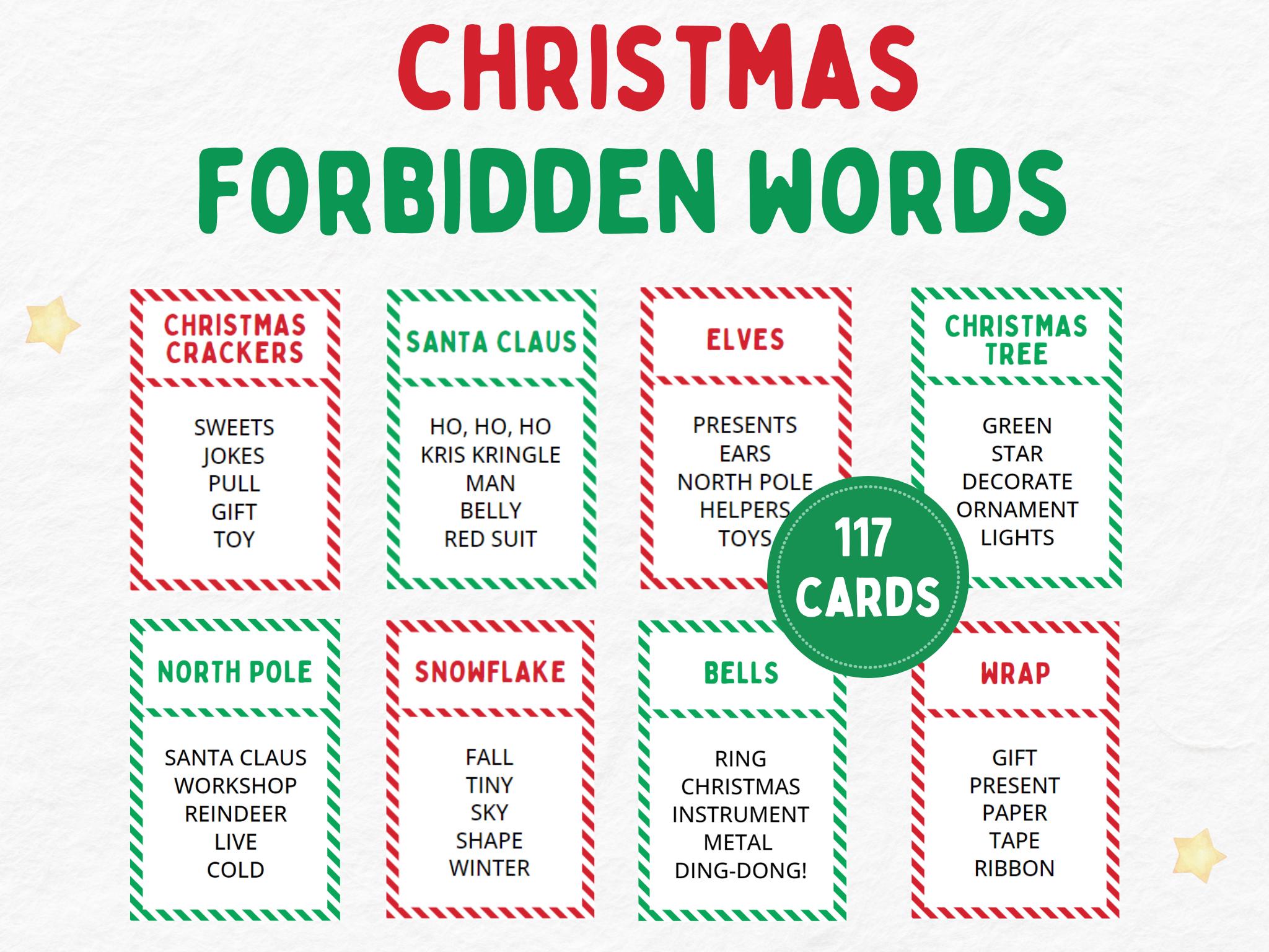 Christmas Taboo Game, Printable Holiday Game, Family Christmas Party ...