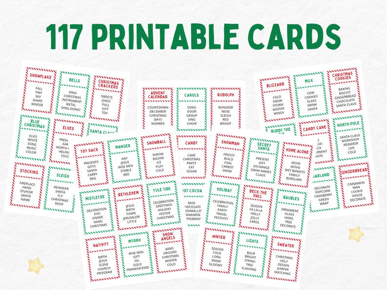 Christmas Taboo Game, Printable Holiday Game, Family Christmas Party ...