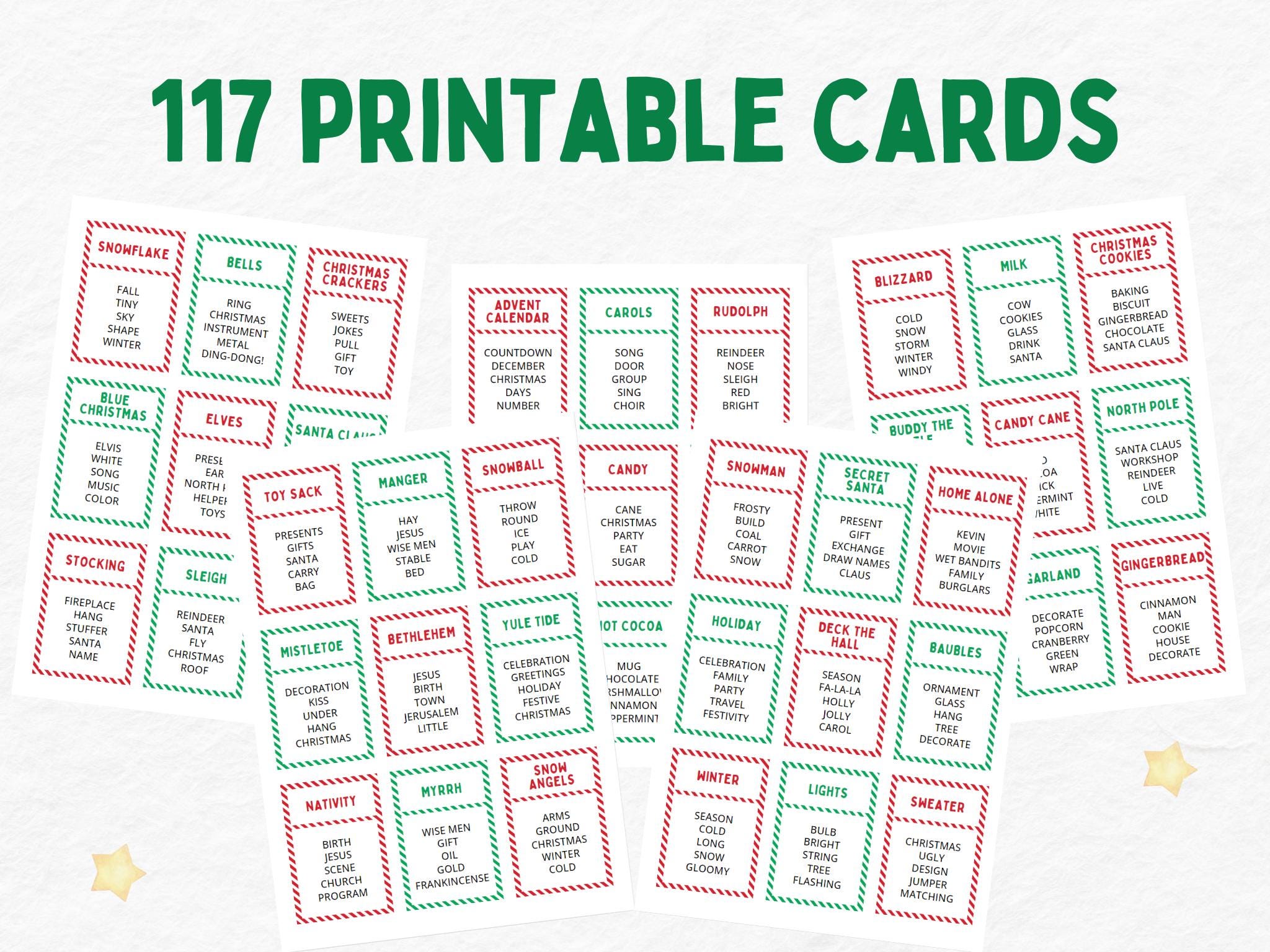 Christmas Taboo Game, Printable Holiday Game, Family Christmas Party ...