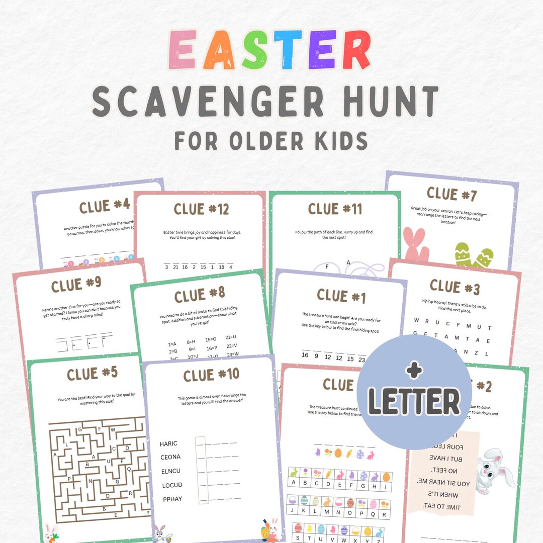 Easter Treasure Hunt Game for Kids, Easter Game for Kids, Easter ...