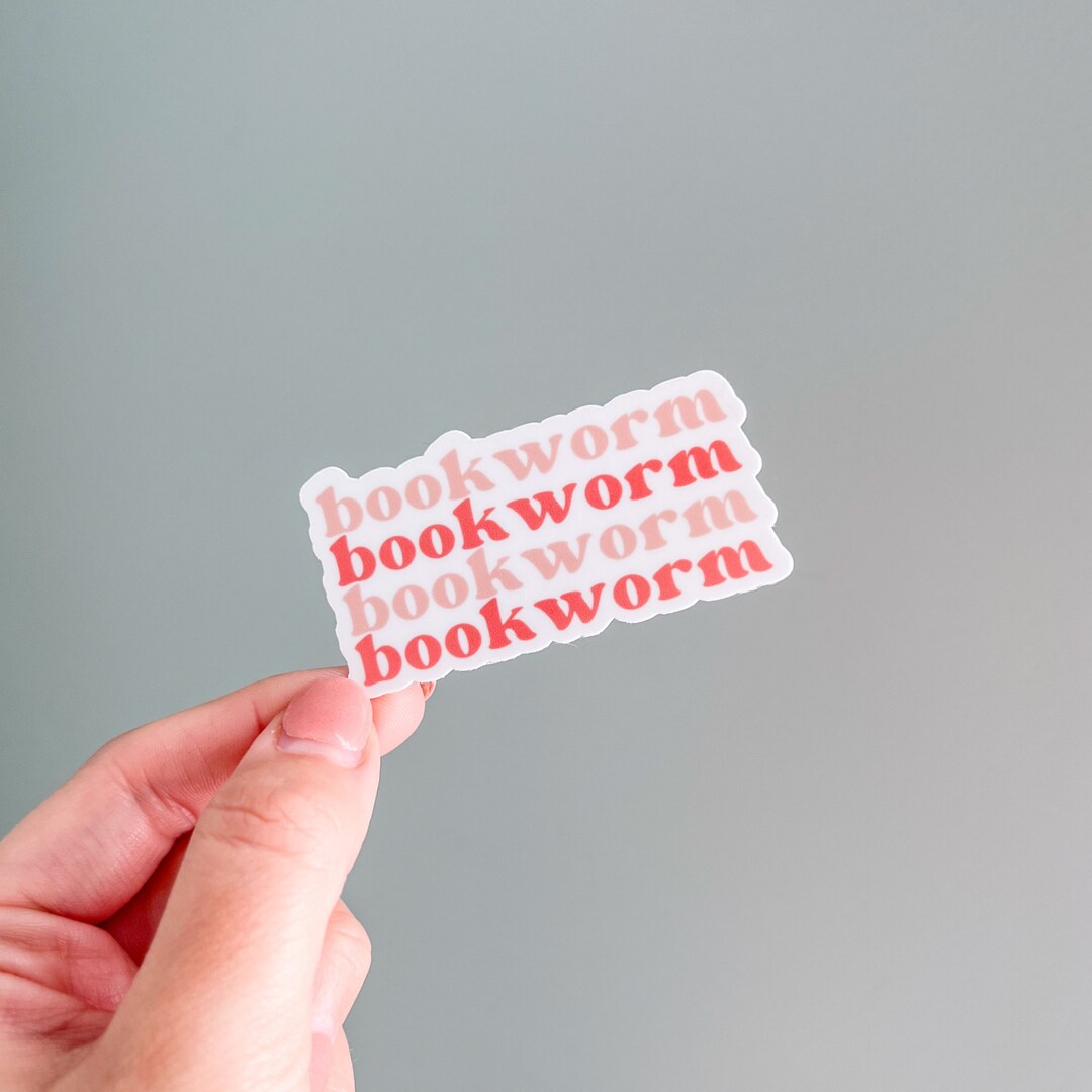 Retro Bookworm Vinyl Sticker: Book Lover Gift - Etsy