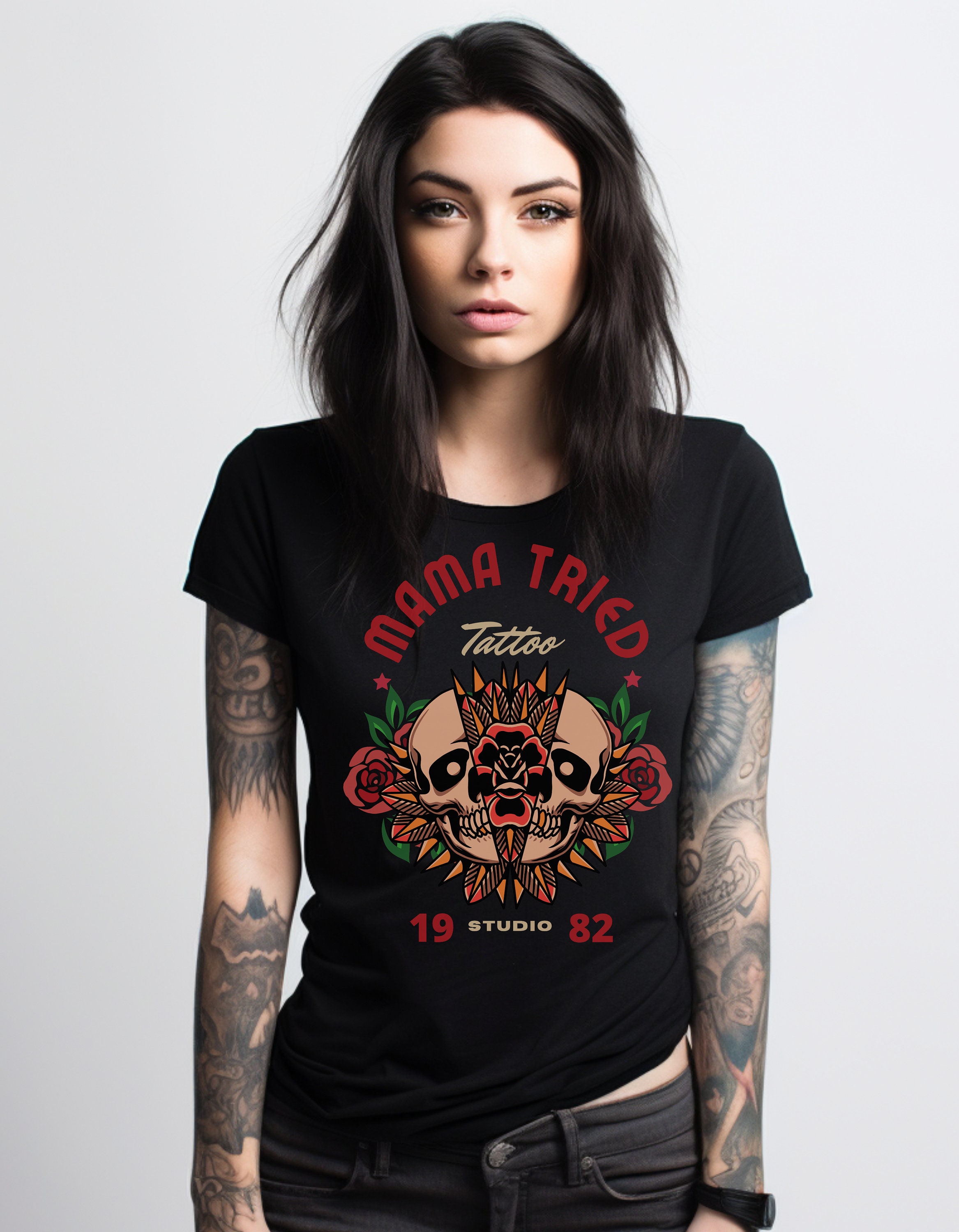Mama Tried Tattoo T-shirt / Traditional Tattoo Tee Shirt / - Etsy