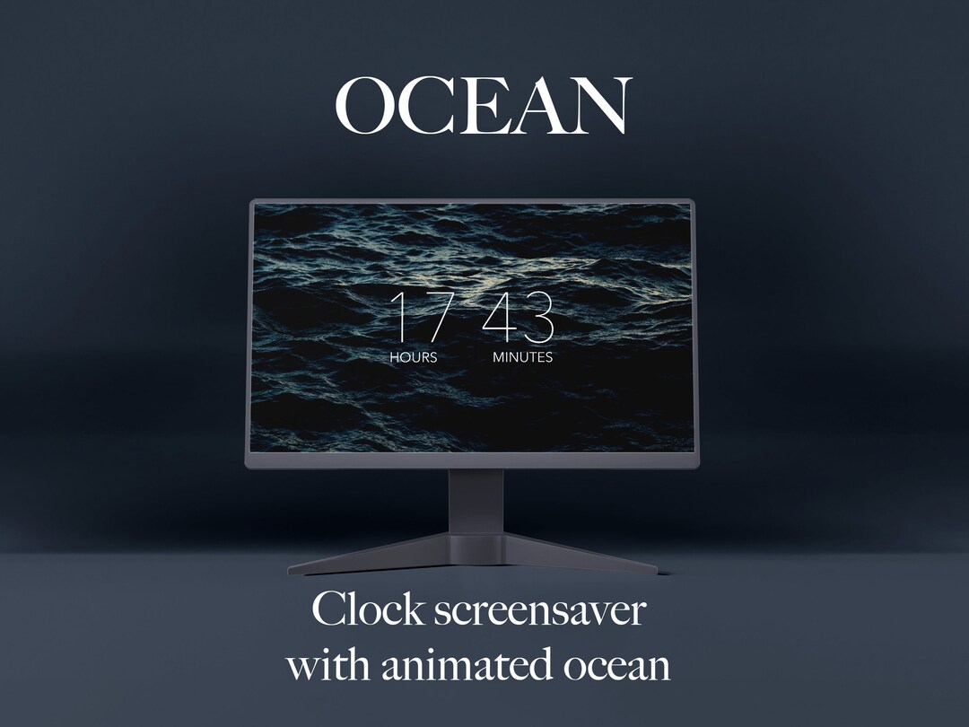 OCEAN | Animated Clock Screensaver | MacBook Screensaver | Minimalistic ...