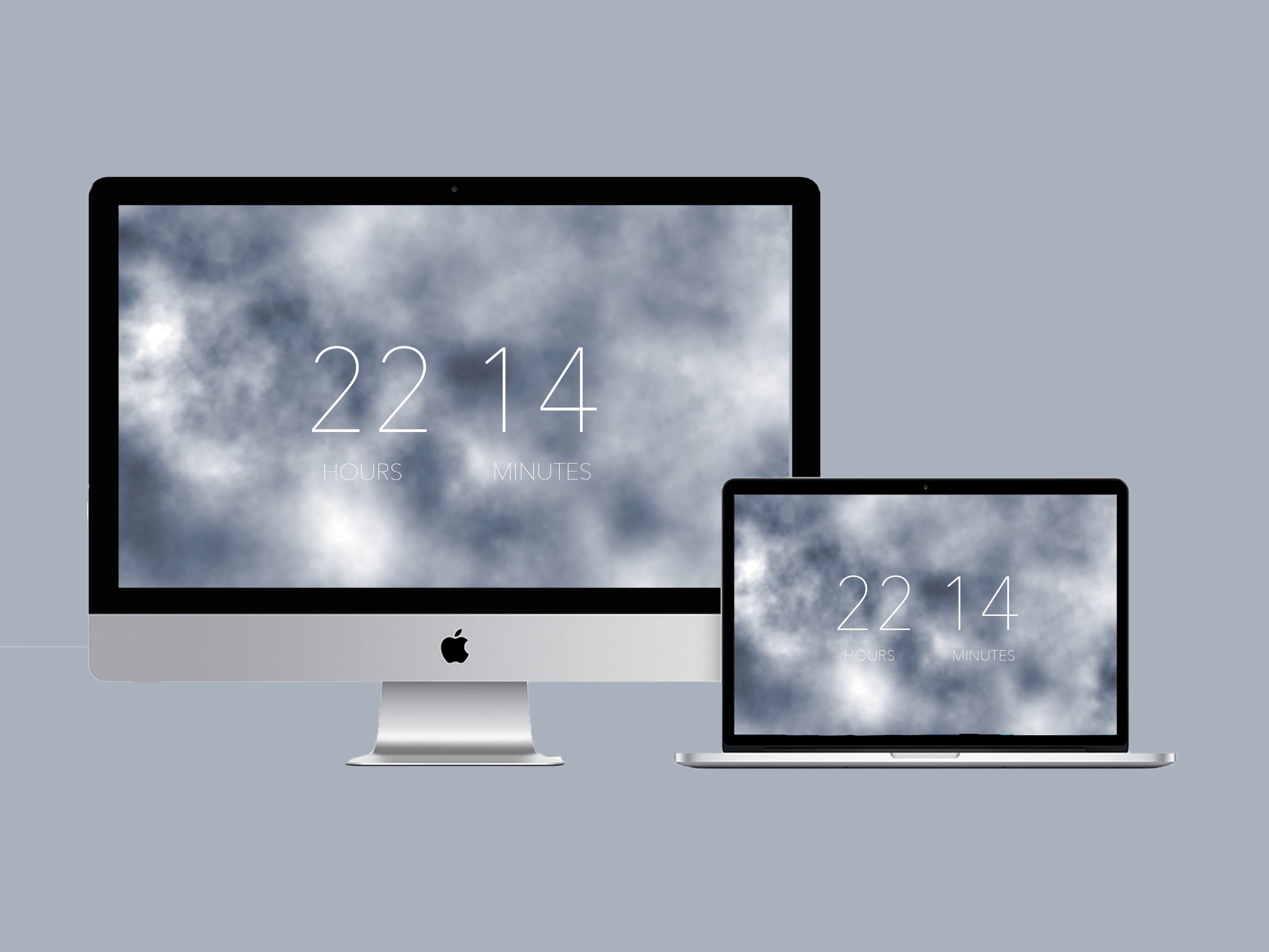 CLOUDS | Animated Clock Screensaver (2 Pack) | Minimalistic Desktop ...