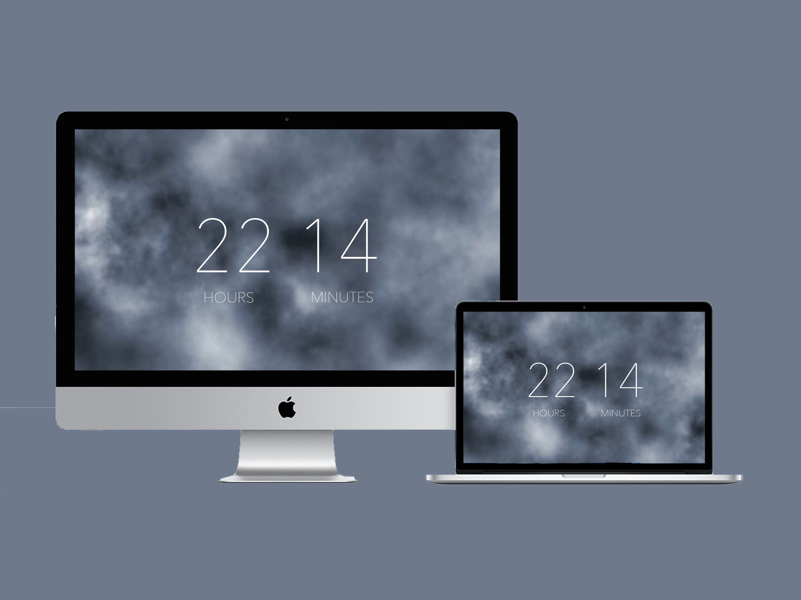 CLOUDS | Animated Clock Screensaver (2 Pack) | Minimalistic Desktop ...