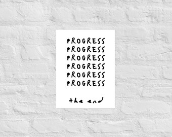 PROGRESS Neon Poster | Motivational Wall Art | Modern Glow Typography ...