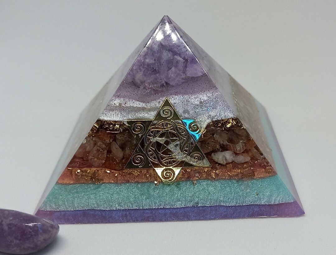 Orgonite Pyramid, Unique Handcrafted Piece, Energetic Cleansing, EMF ...