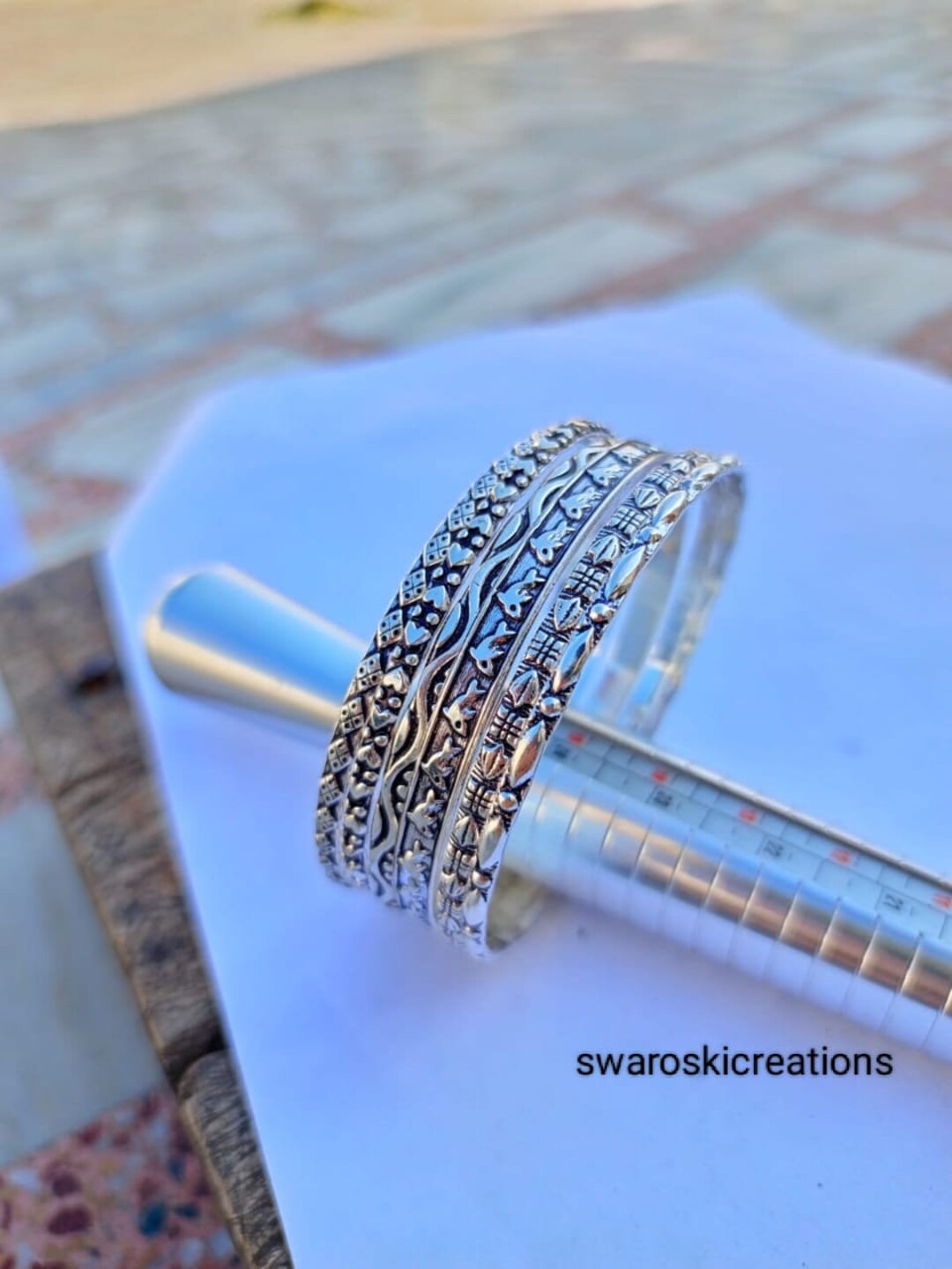 Thick West Indian Bangles, West Indian Sterling Silver Bangles, West ...