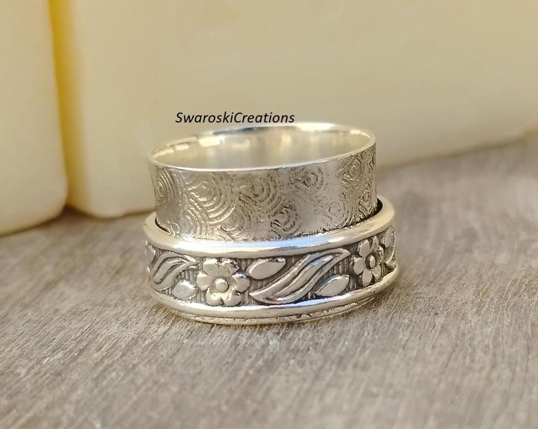 Hand Crafted - Star Moon Spinner Ring Made in 925 Sterling Silver ...