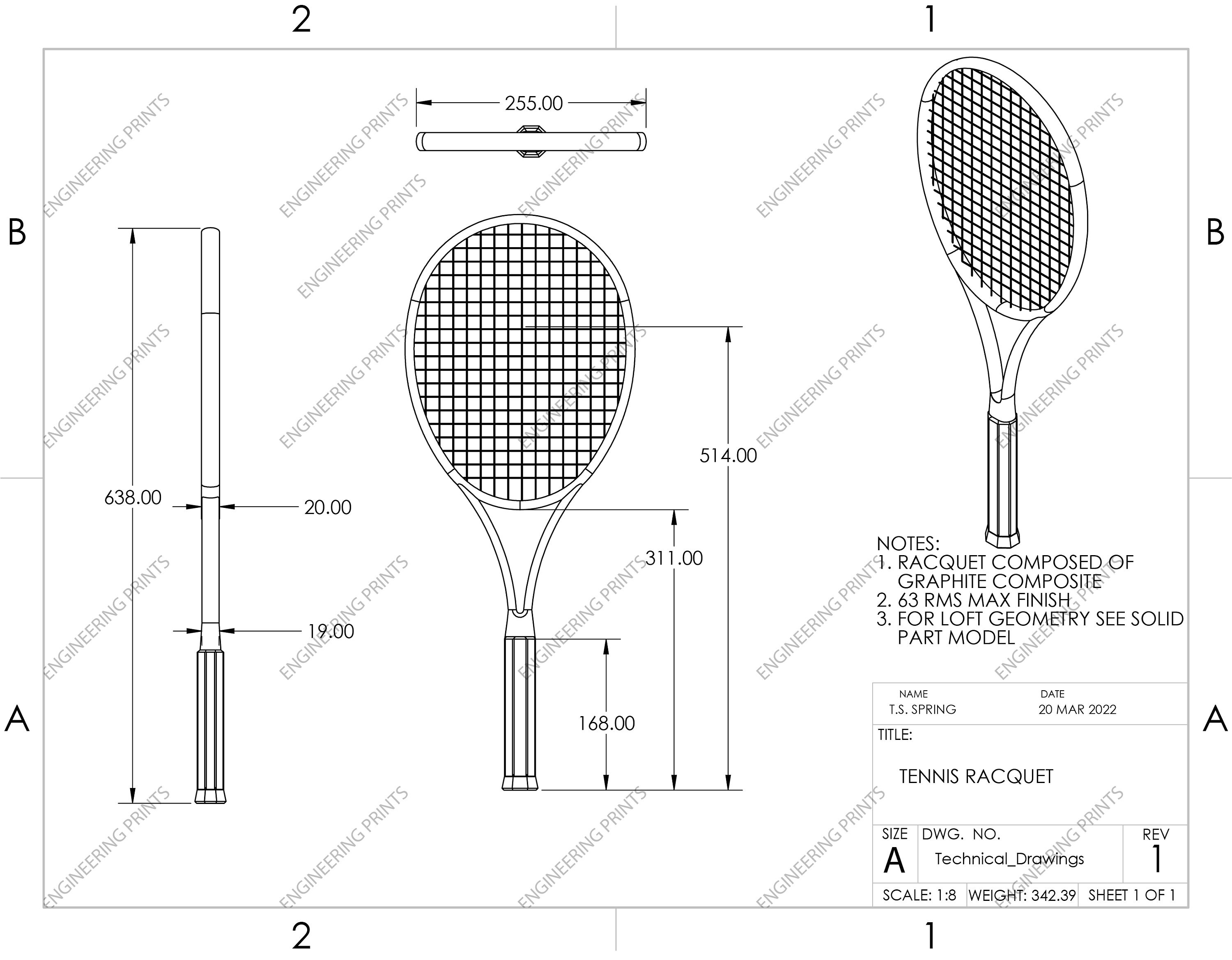 Tennis Engineering Poster - Etsy