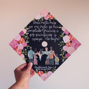 Floral Graduation Cap - Custom Graduation Cap With Family - Custom Grad ...
