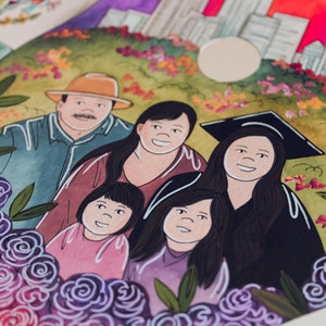Handmade Floral Family Graduation Cap Topper – Painted Grad Cap - Etsy