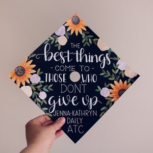 Handmade Floral Graduation Cap Topper – Custom Quote - Etsy