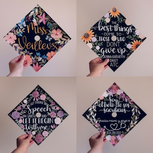 Handmade Floral Graduation Cap Topper – Custom Quote - Etsy