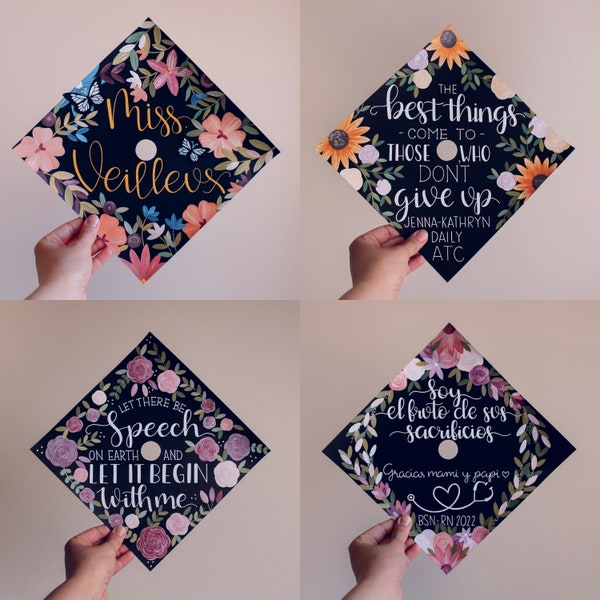 Floral Grad Cap - Etsy