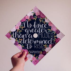 Floral Graduation Cap With Quote- Custom Graduation Cap With Quote ...