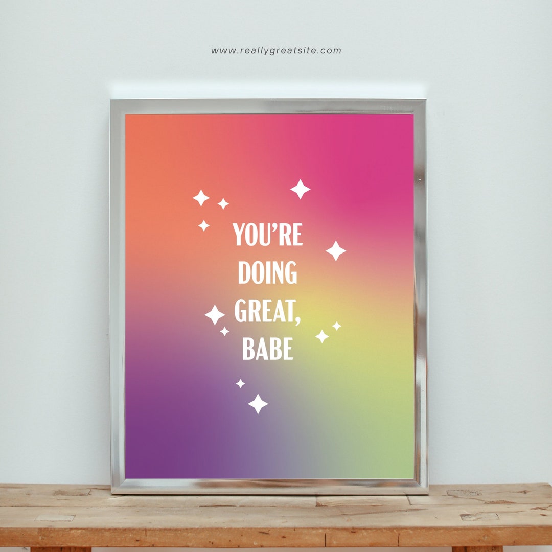 You're Doing Great Babe Poster for Girls Feminine Energy Dorm Room ...