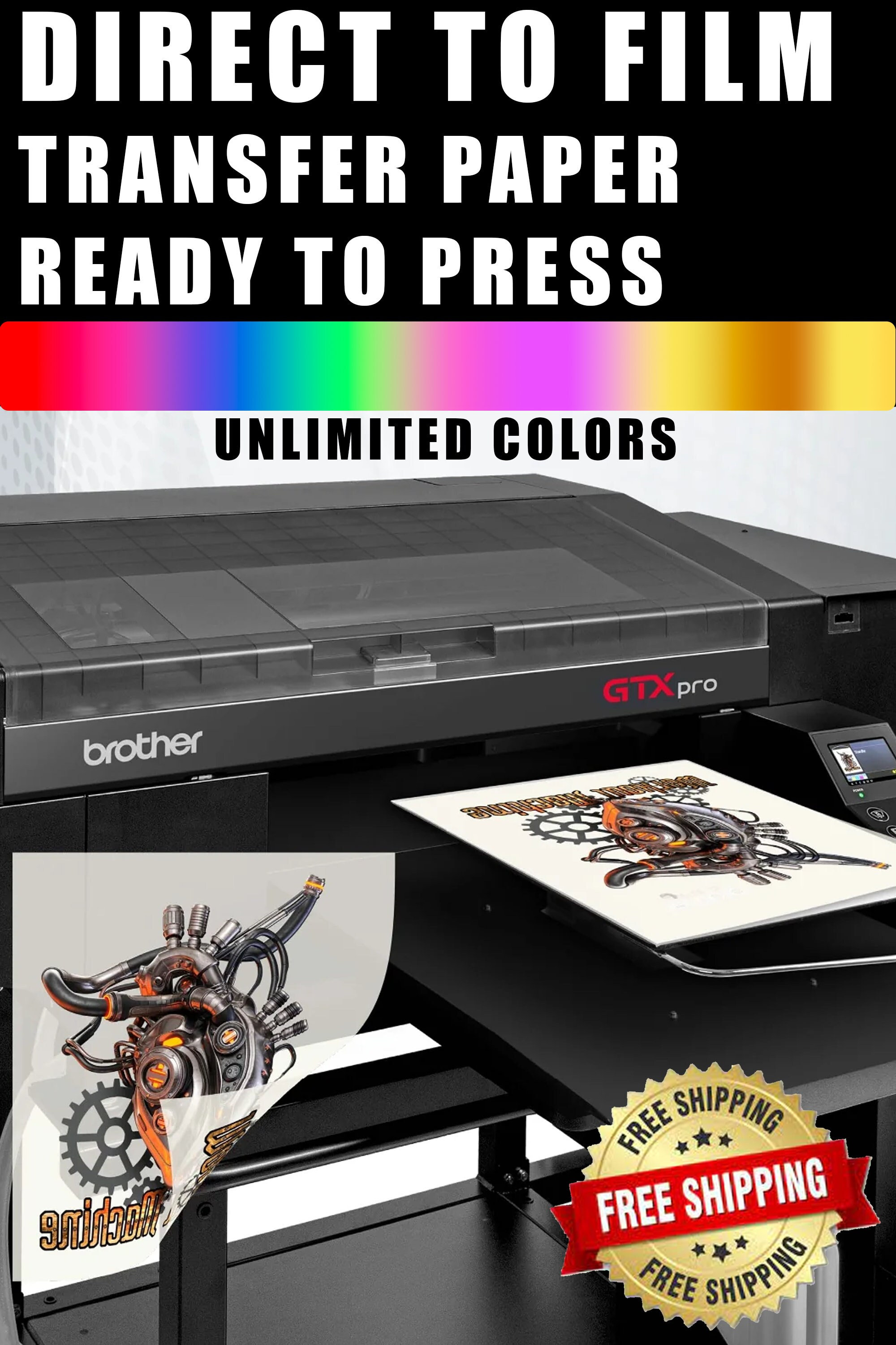 DTF Heat Transfer, Full Color Custom DTF Print, Ready to Press ...