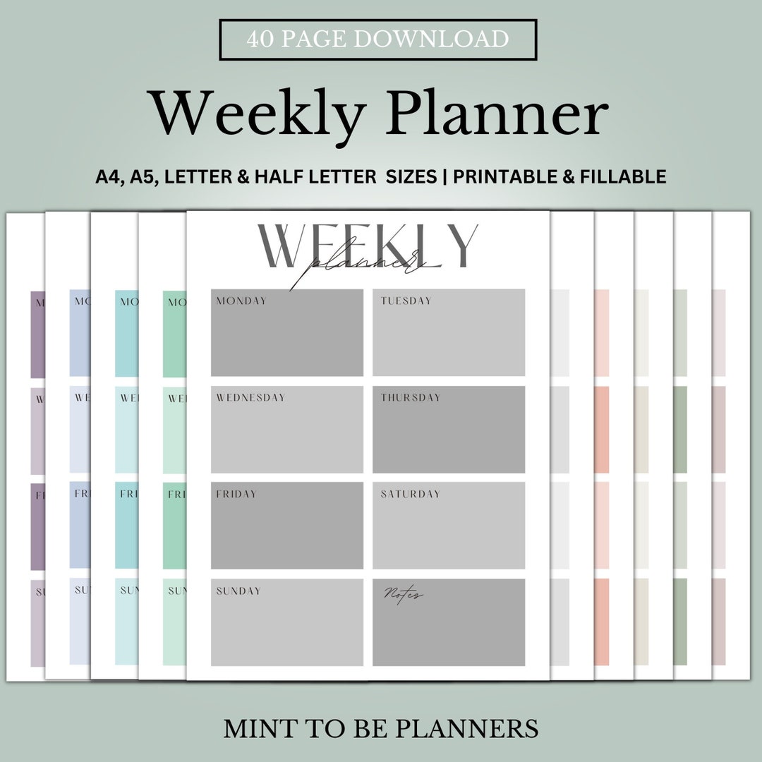 Minimal Weekly Planner Printable Planner Goodnotes Planner and ...