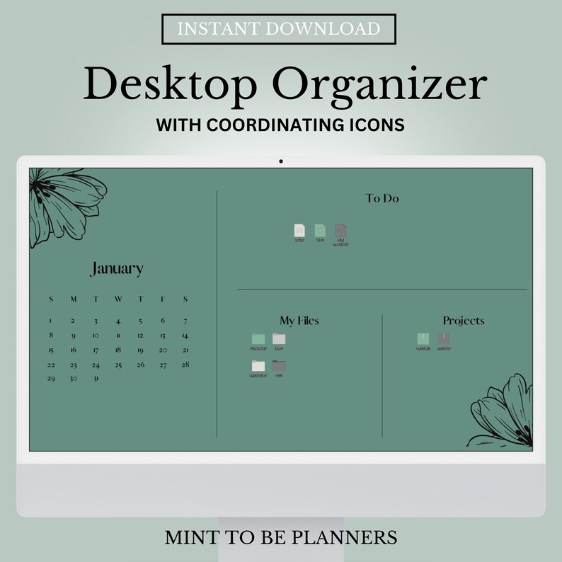 2023 Calendar Organizational Desktop Wallpaper Organizer With - Etsy