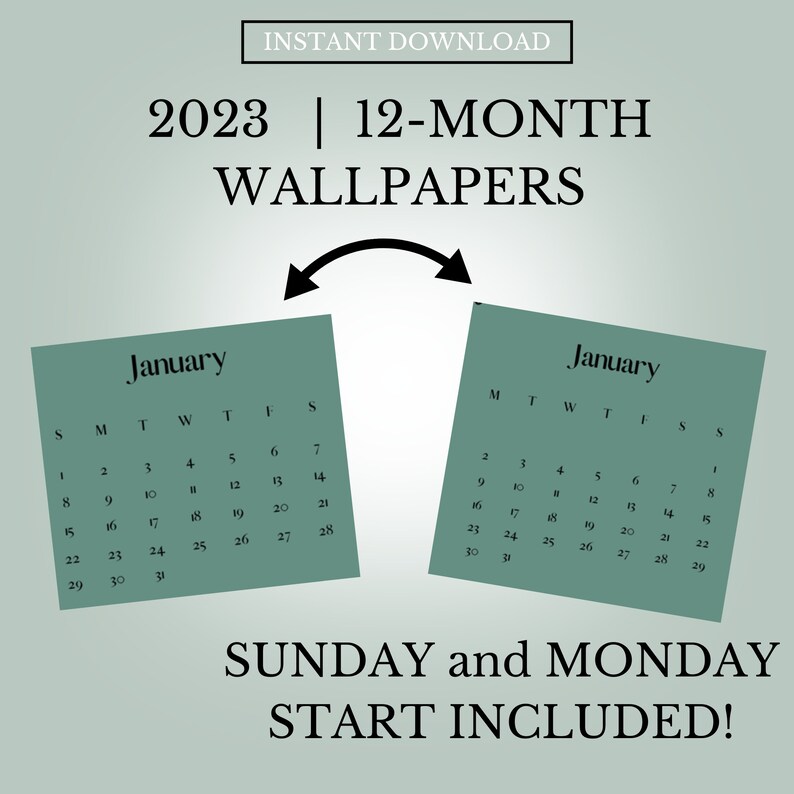 2023 Calendar Organizational Desktop Wallpaper Organizer With FREE ...