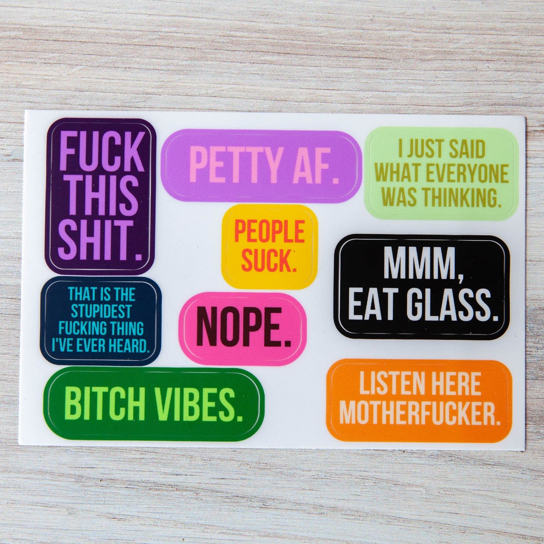 Rude Sticker Sheets Funny Stickers Rude Stickers Adult - Etsy