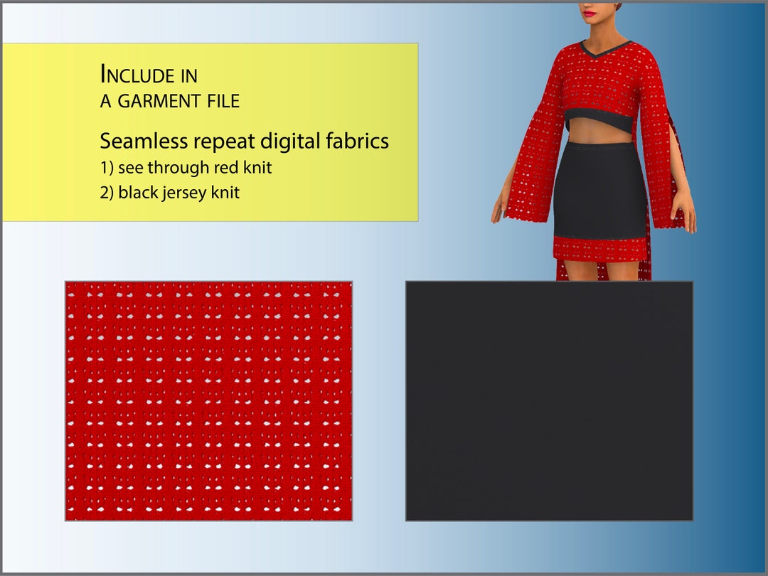Digital Pattern Women Knit Top + 1 Skirt FREE Clo3d/marvelous Designer ...