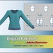 Digital Pattern Women Knit Sweater Long Sleeve Clo3d/marvelous Designer ...