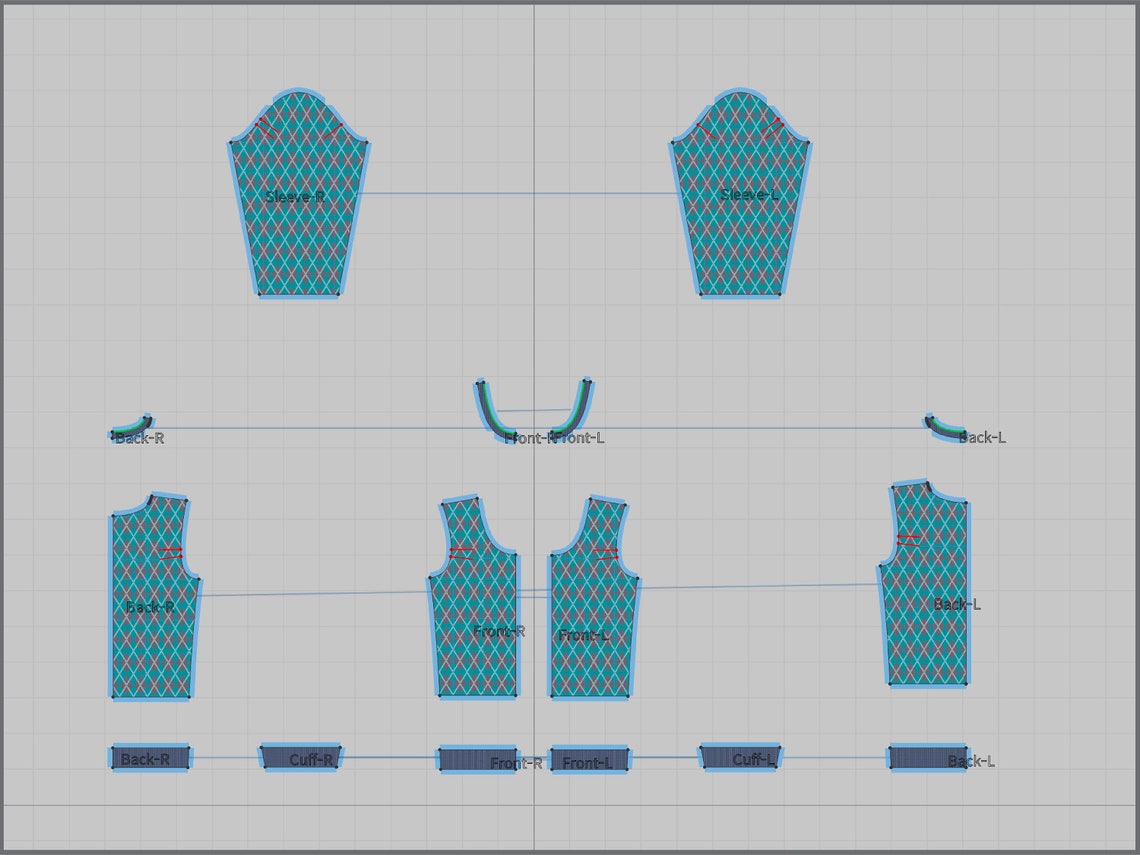 Digital Pattern Women Knit Sweater Long Sleeve Clo3d/marvelous - Etsy