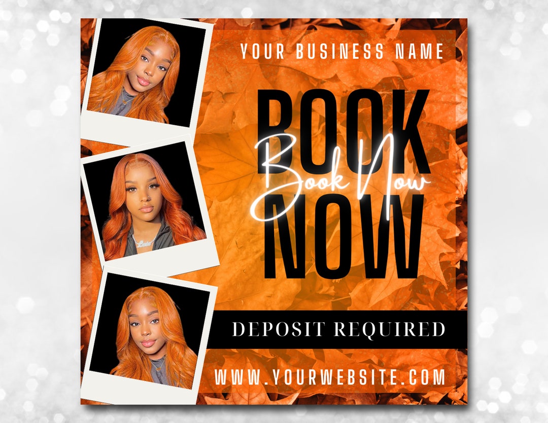 DIY Fall Flyer, Fall Book Now Flyer, November Booking Flyer, Fall Hair ...