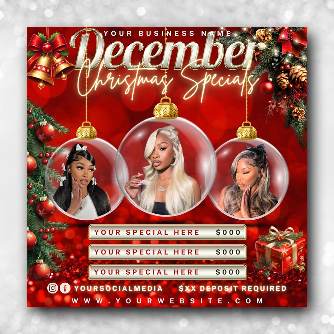December Booking Flyer, Christmas Bookings, Holiday Booking, Christmas ...