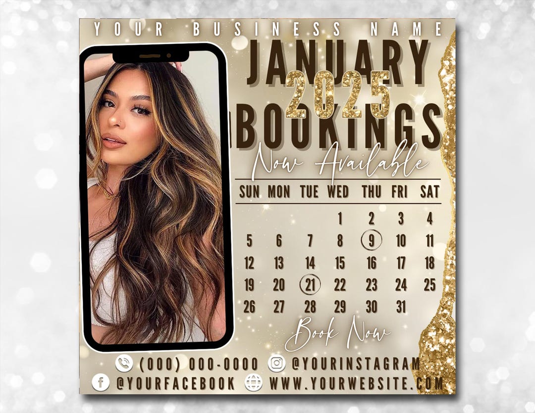 January Booking Flyer, January Books Open, January Bookings, January ...