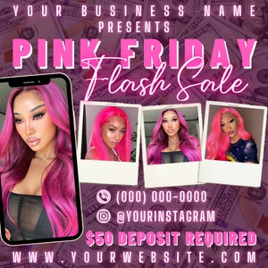 Pink Friday Sale Flyer Pink Friday Flash Sale Template Promo - Etsy